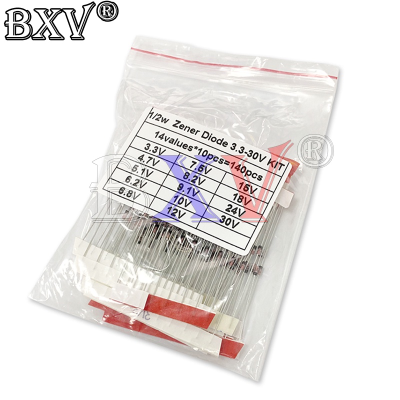 1/2W 0.5W Zener Diode 3.3-30V Assorted Assortment Set New Electronic DIY KIT 14Values*10PCS ...