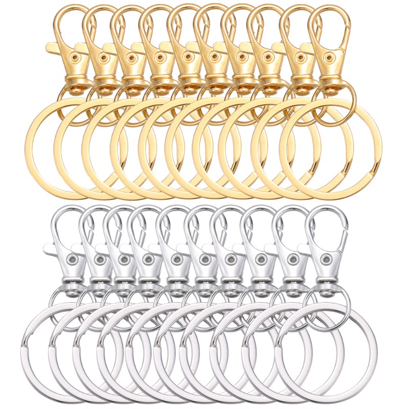 100Pcs/Set Metal Split Key Rings - DIY Handmade Crafts - Silver Gold ...
