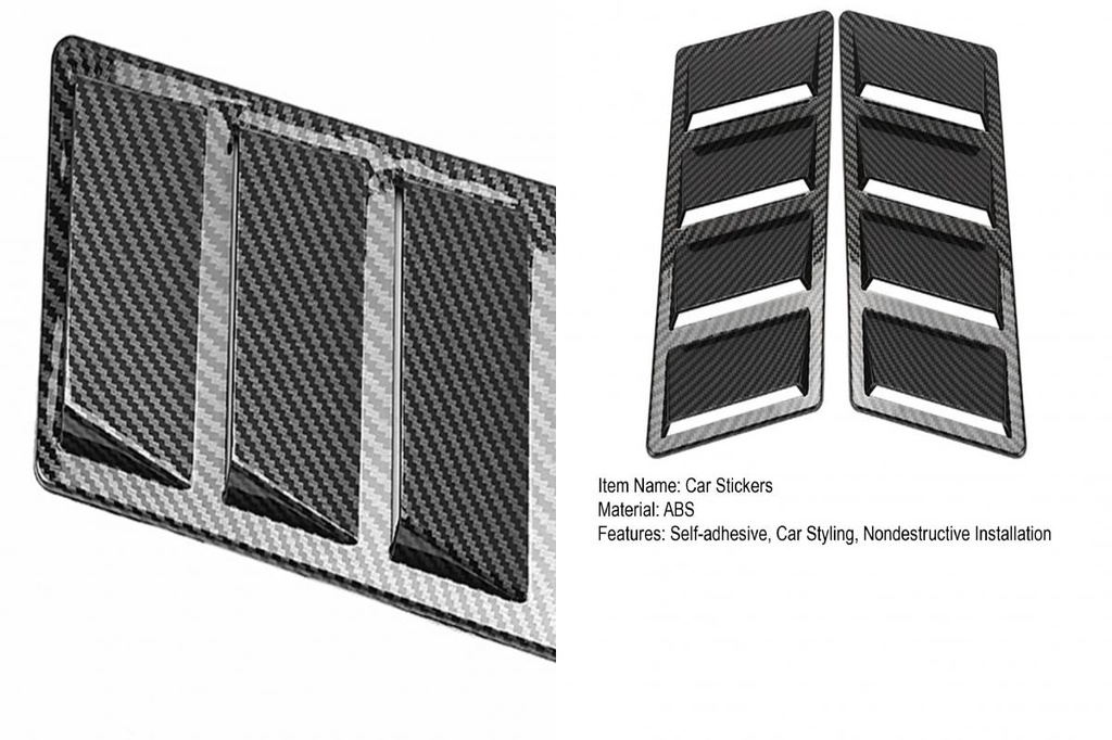 SOU_ 2Pcs ABS Car Decorative Frames for Vehicle 3D Fake Vents Side ...