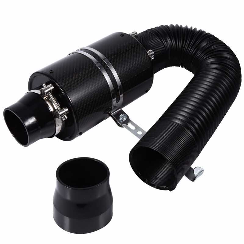 I-Set 1 Ang Universal Car 3 Inch Carbon Fibre Cold Air Filter Feed ...