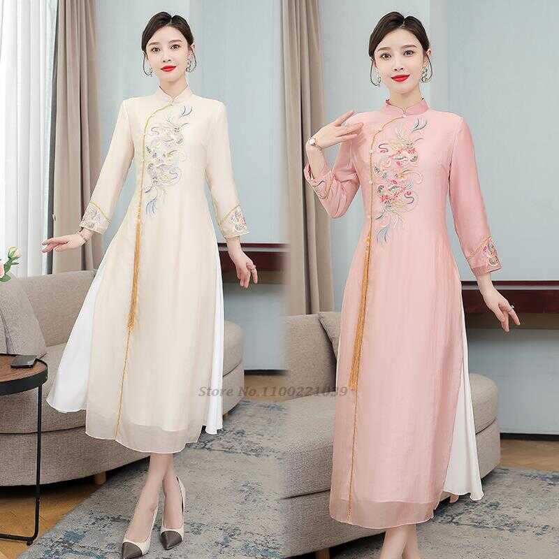 2023 tradisyonal na damit ng lumang chiffon aodai pambansang damit ng ...