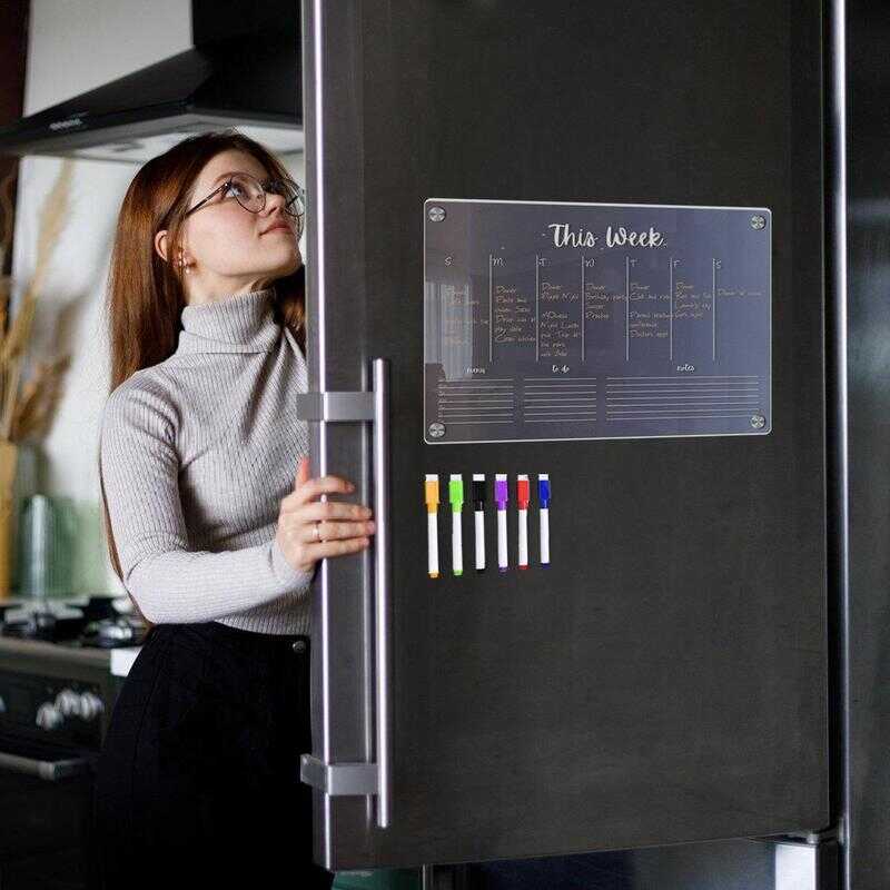 Fridge Acrylic Board Fridge Message Menu Refrigerator Magnet Sticker ...