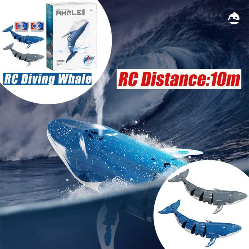 Rc Water Spray Dive Whale Remote Control Whale Shark Games Remote ...