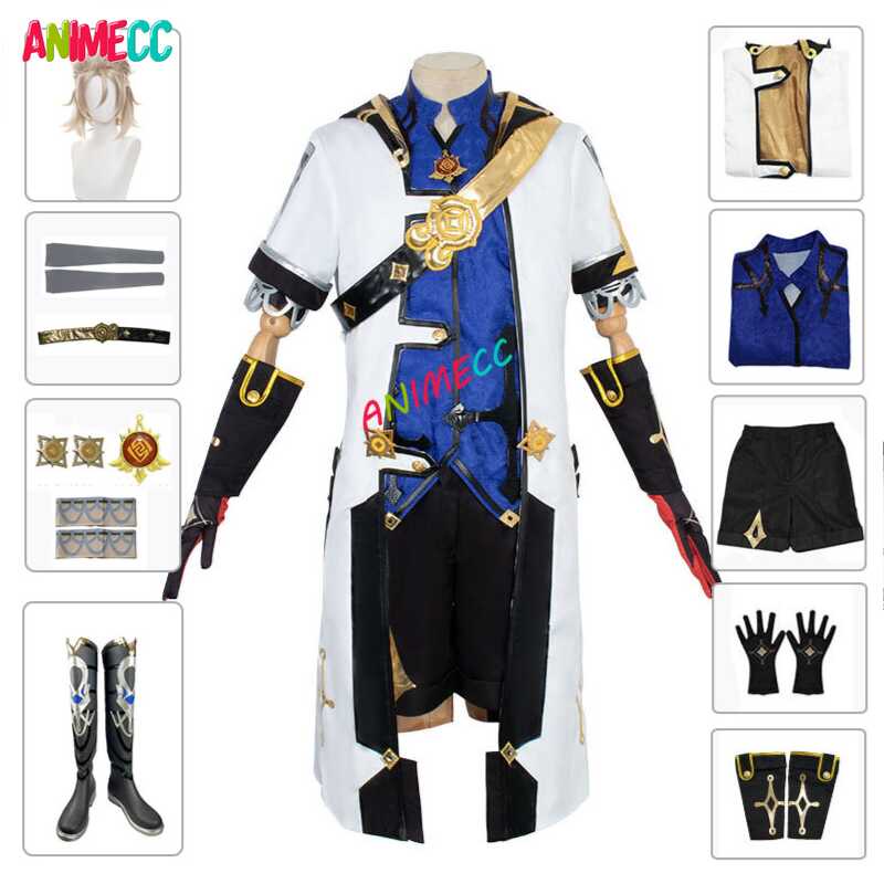 ANIMECC Genshin Impact Albedo Cosplay Costume Wig Cosplay Anime Game ...