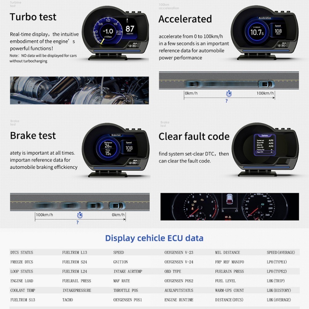 【COD & Local Delivery】P6 OBD+GPS Dual System Head Up Display Car HUD ...