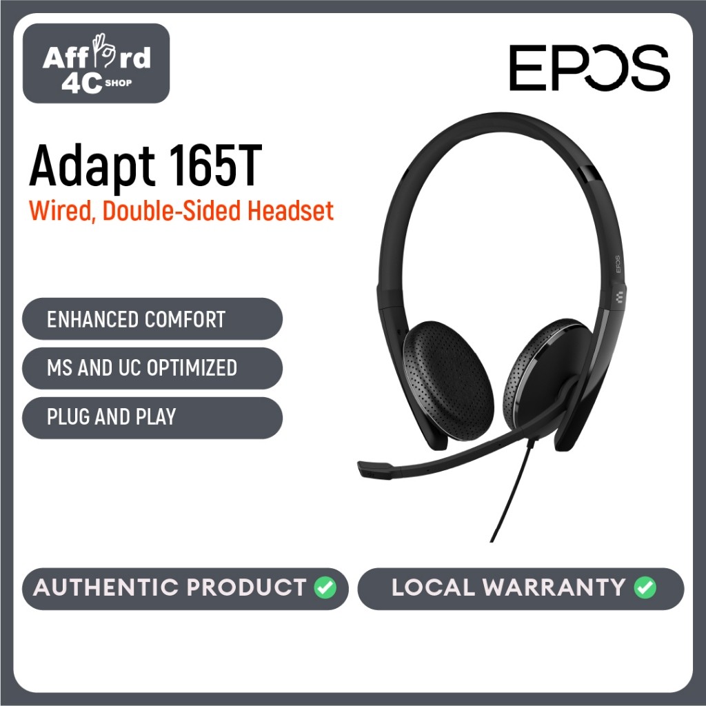 Sennheiser EPOS Adapt 165T USB II - Wired, Double-Sided Headset - 3.5mm ...