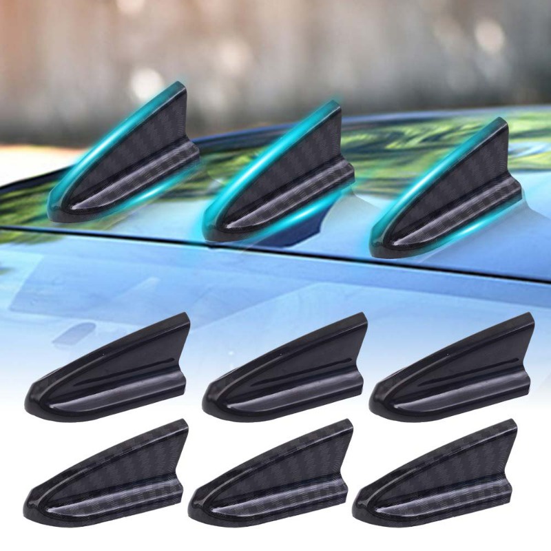 Carbon Fiber Shark Antenna Toppers / Weatherproof Car Rear Roof Spoiler ...