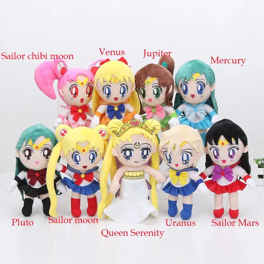 20-22cm Anime Sailor Moon Plush Toy Sailor Moon Chibi Moon Mars Venus ...