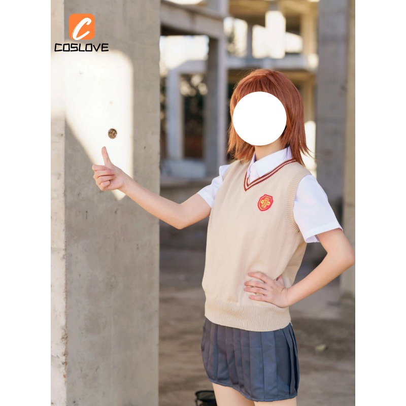 Anime Toaru Kagaku no Railgun Mikoto Misaka Cosplay Full Set Student ...