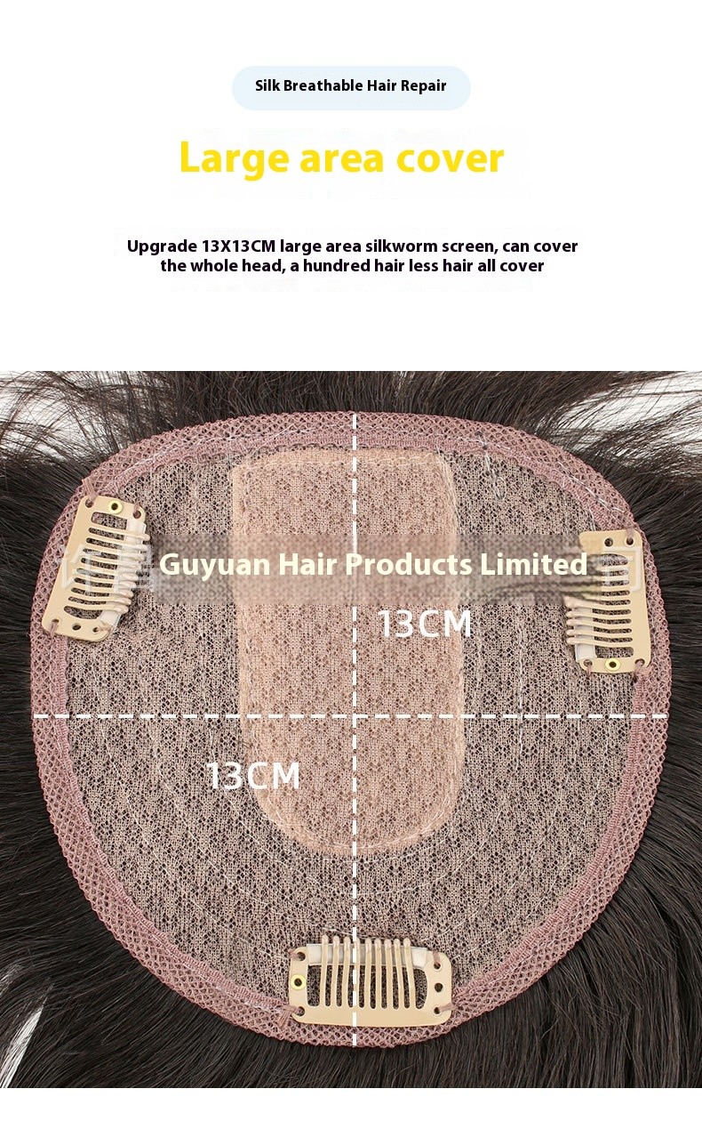 100% Human Hair Piece Black And Dark Brown Hair Topper Hair Replacement ...