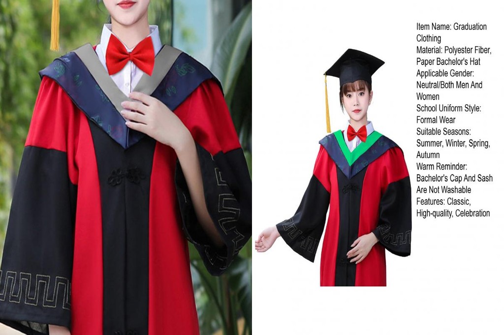 Bachelor Robe and Cap Polyester Fiber Graduation Attire Class of 2025 ...