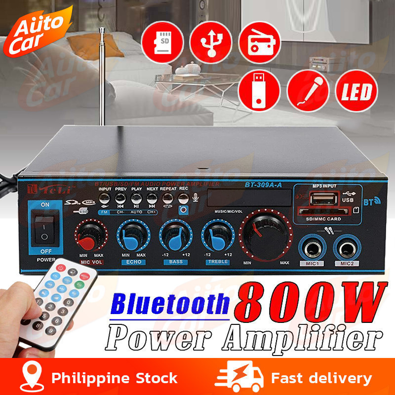 AV-111BT or 333BT 800W Bluetooth 5.0 Amplifier for speaker，2.0 Channel ...