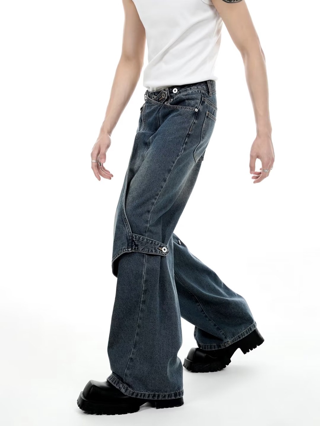 Mens Fashion Hip Hop Fashion Handsome Cool Jeans Niche Temperament ...