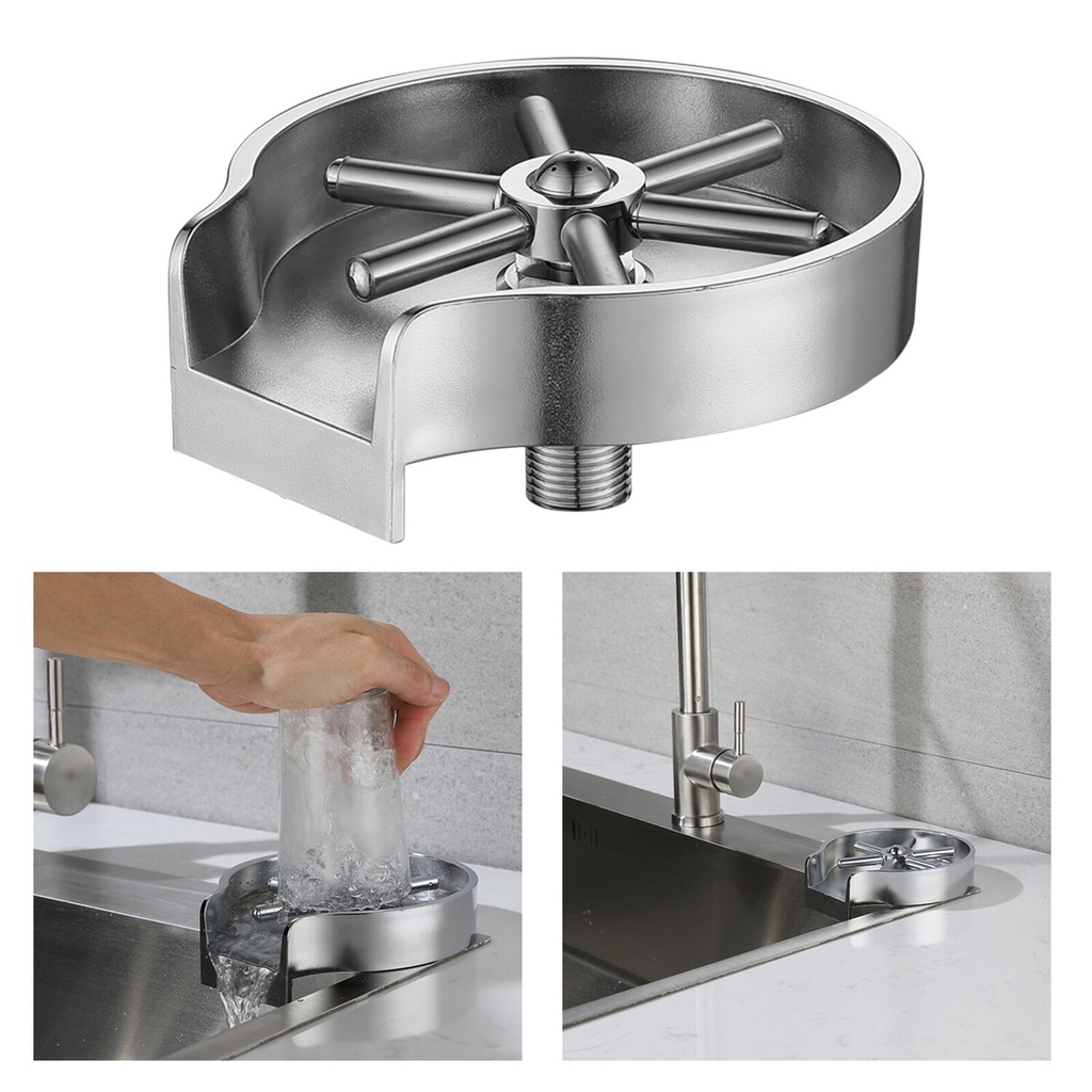 Glass Cup Rinser Washer for Kitchen Sinks for Milk Tea Pitcher Cleaner ...
