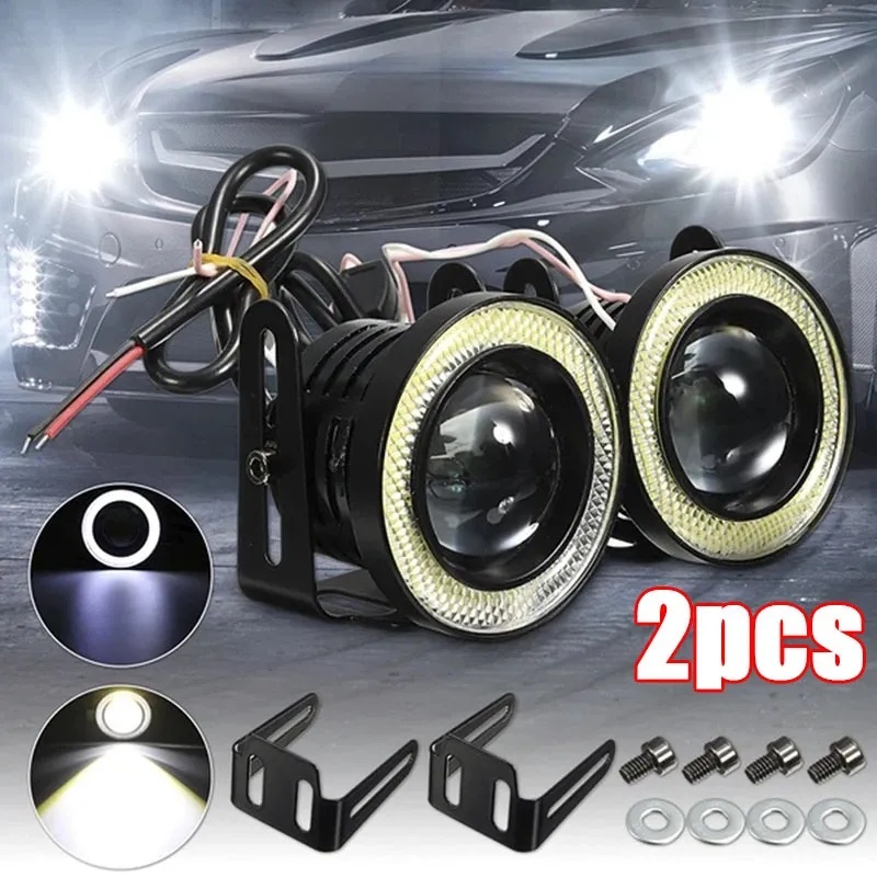 1Pair Car COB LED Angel Eyes Fog Light 30W Driving Led Lights for Car ...