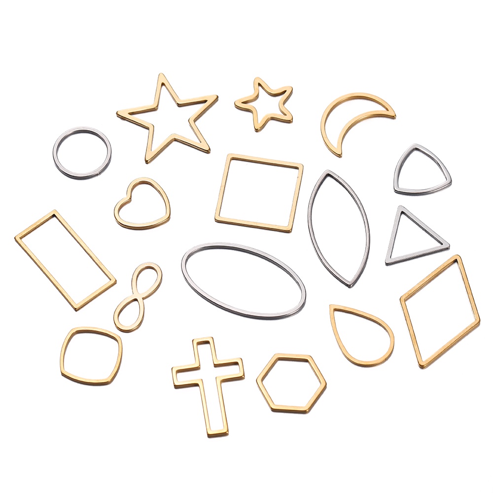 St. kunkka 10Pcs Stainless Steel Geometric Figure Hollow Stainless ...