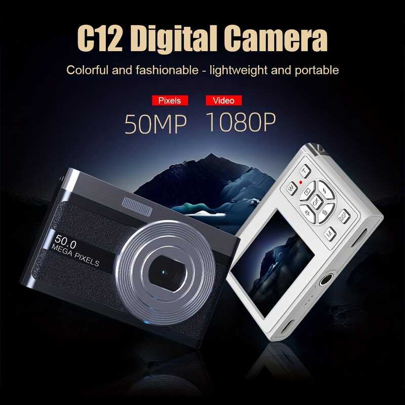 50MP 1080p 16X Digital Zoom Vlogging, 2.4 inch LCD Rechargeable ...