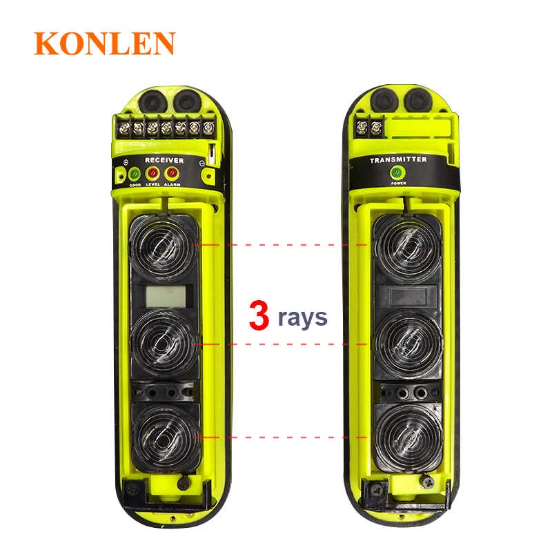 Konlen 3 Infrared Beams Wired Outdoor Perimeter Sensor 250 Meter IR Active Barrier Detector ...
