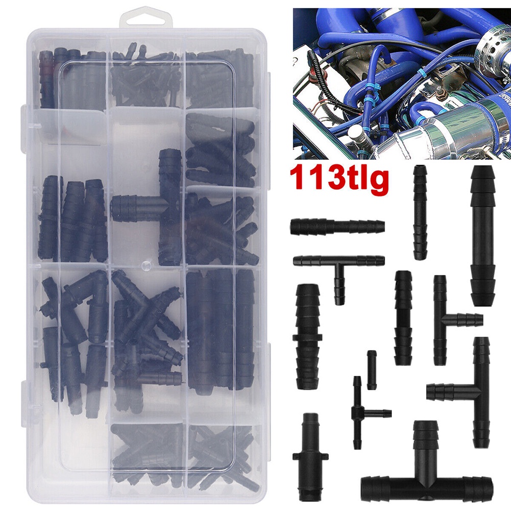 ⚡Car IN 1⚡113PCS Vacuum Connector Assortment Automotive Vacuum Tubing ...
