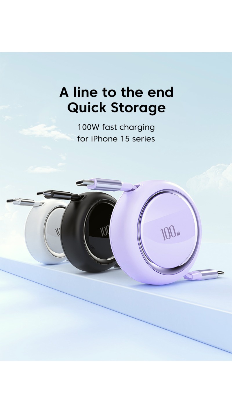 Pd 100w Retractable Usb Type C To Usb C Cable For Samsung Wire 30w Fast Charge Data Cable