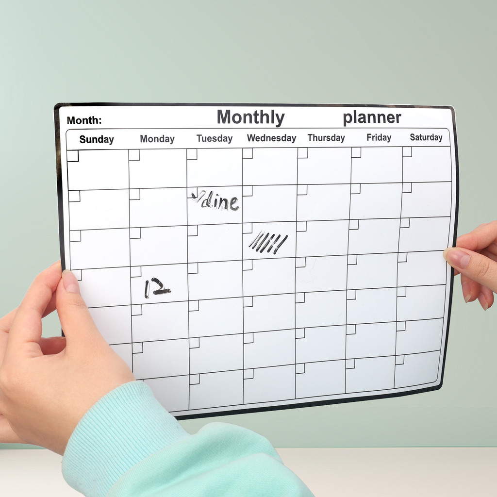 Self Adhesive Monthly Weekly Planner Calendar - Erasable Whiteboard ...