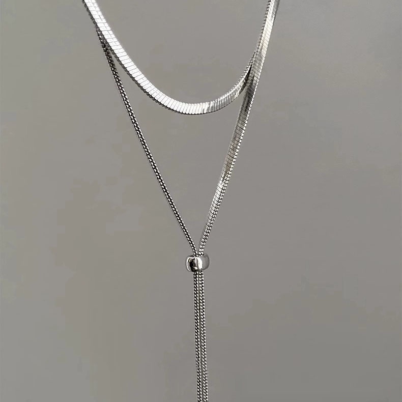 Korean Fashion Cold Style Metal Pullable Snake Bone Chain Neck Lace ...