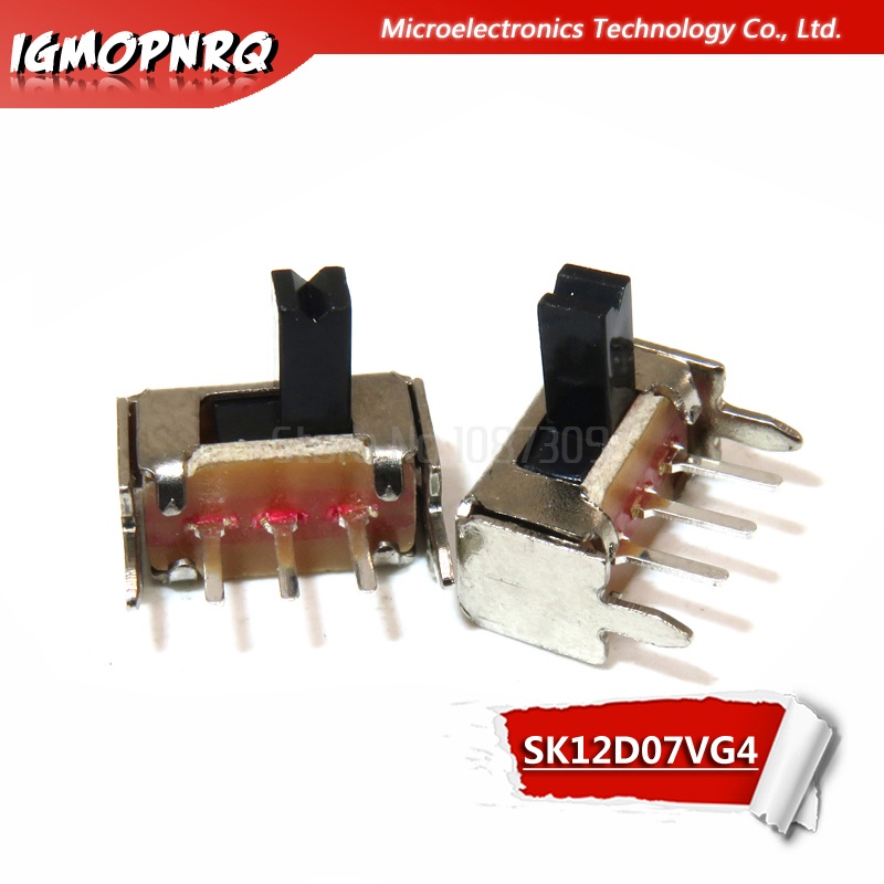 50PCS SK12D07VG4 toggle switch three feet two gears with bracket five feet side insert side ...