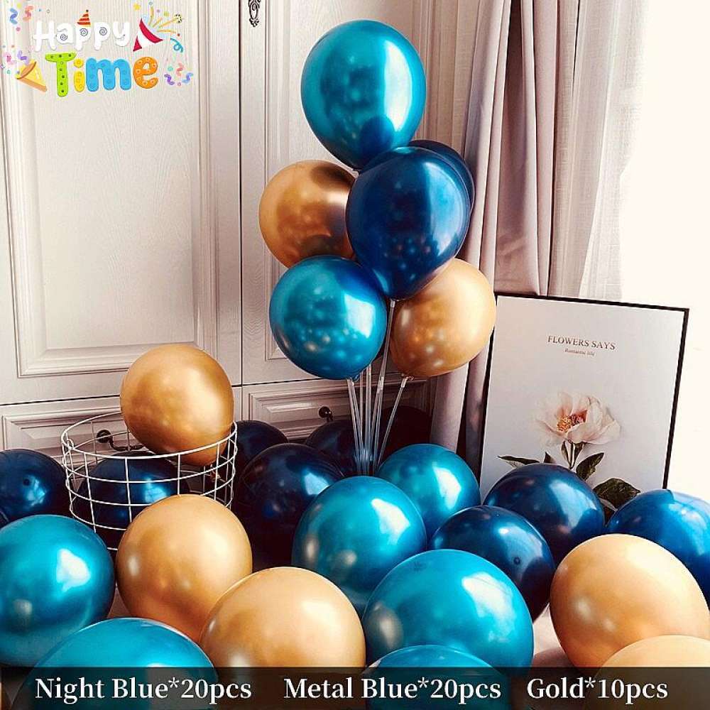50pcs Chrome Metallic Balloons Set Party Needs Adult Men Birthday ...