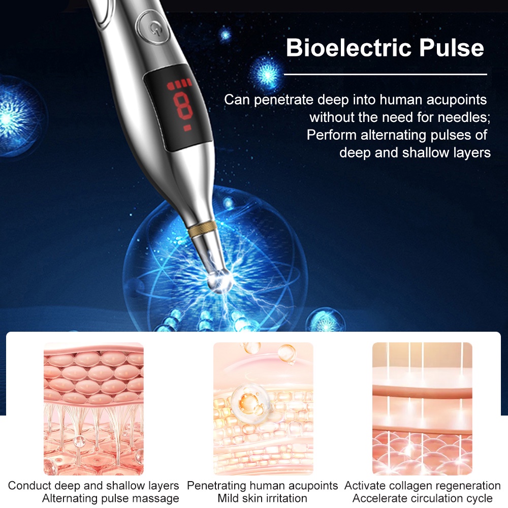 Electric Pulse Acupuncture Pen Trigger Point Body Massager Electronic ...