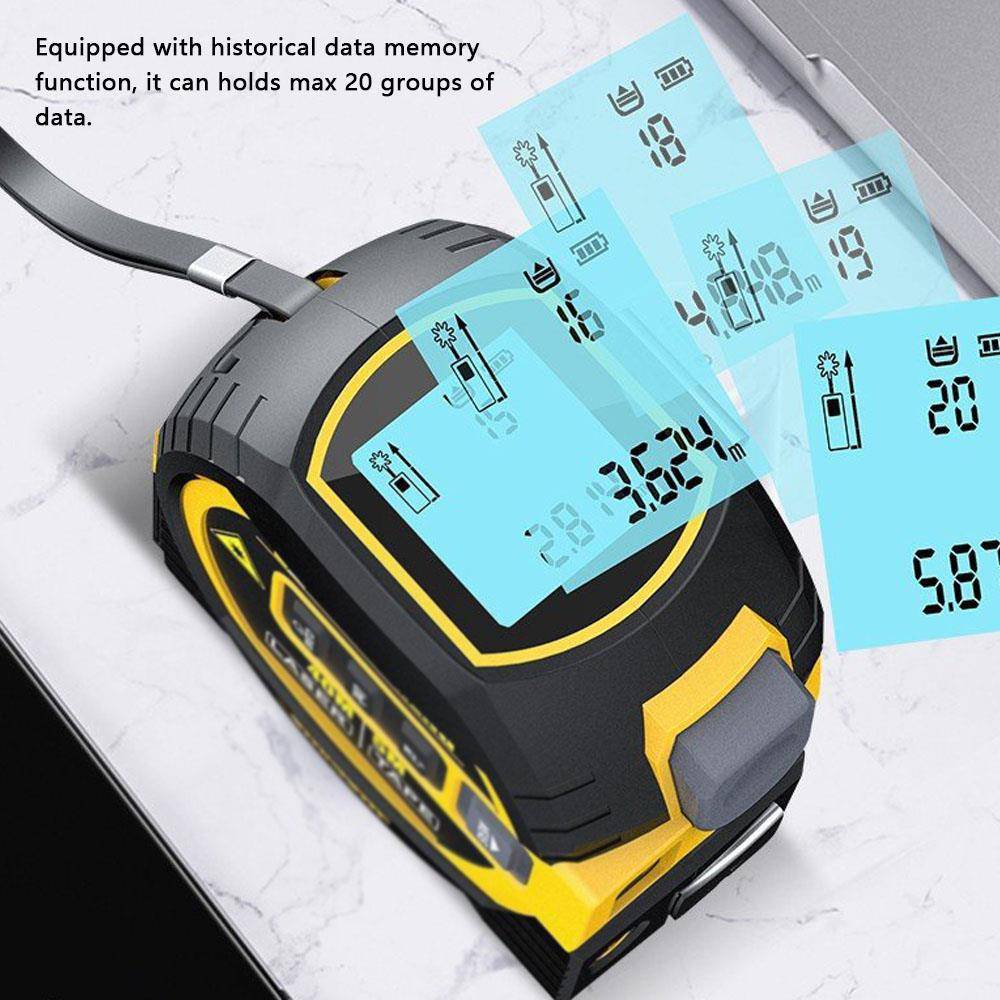 60m Infrared Laser Rangefinder Tape Measure 40m 3-in-1 Intelligent ...