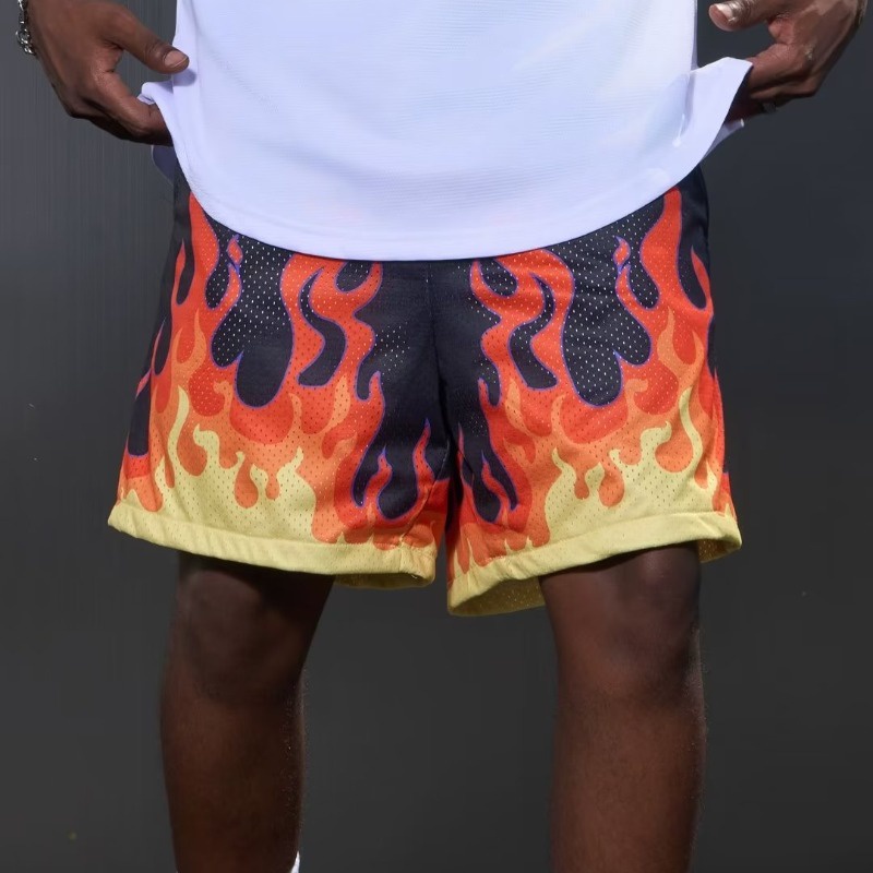 M-5XL Flyah Shorts Mesh Shorts Basketball Shorts American Street Fire ...