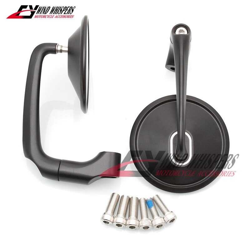 8/10 mm CNC Motorcycle Universal Rear view Side Mirror Round Retro ...