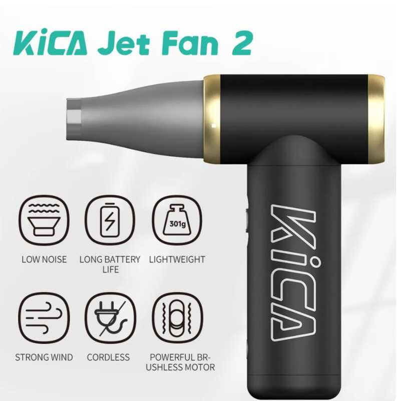KICA Jetfan Compressed Air Blower Portable Turbo Fan Rechargeable Air ...