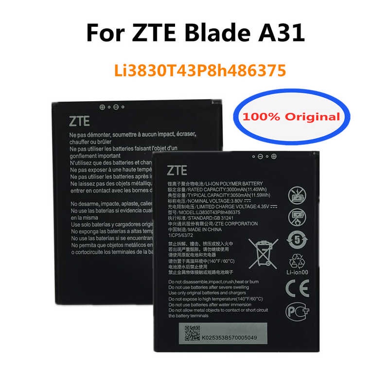 Top Quality New Original 3050mAh Li3830T43P8h486375 Battery For ZTE ...