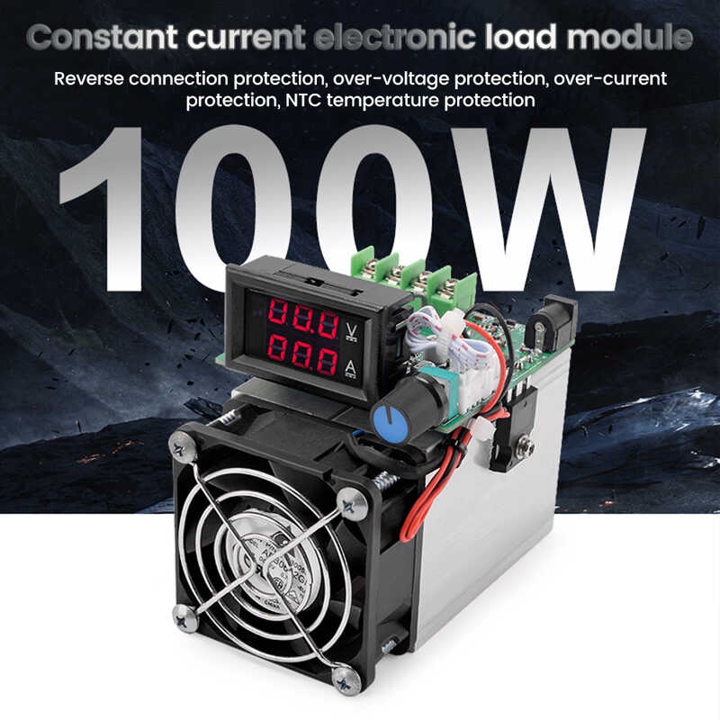 100W Dc12v 0-10A Battery Capacity Constant Current Electronic Load ...