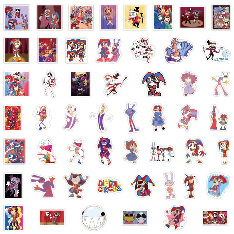 50Pcs THE AMAZING DIGITAL CIRCUS Theme Graffiti Sticker Children's ...