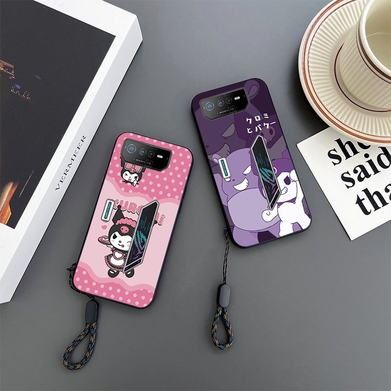 Asus ROG Phone 6 ROG6 Pro Cute Kuromi Phone Case With Short Lanyard ...