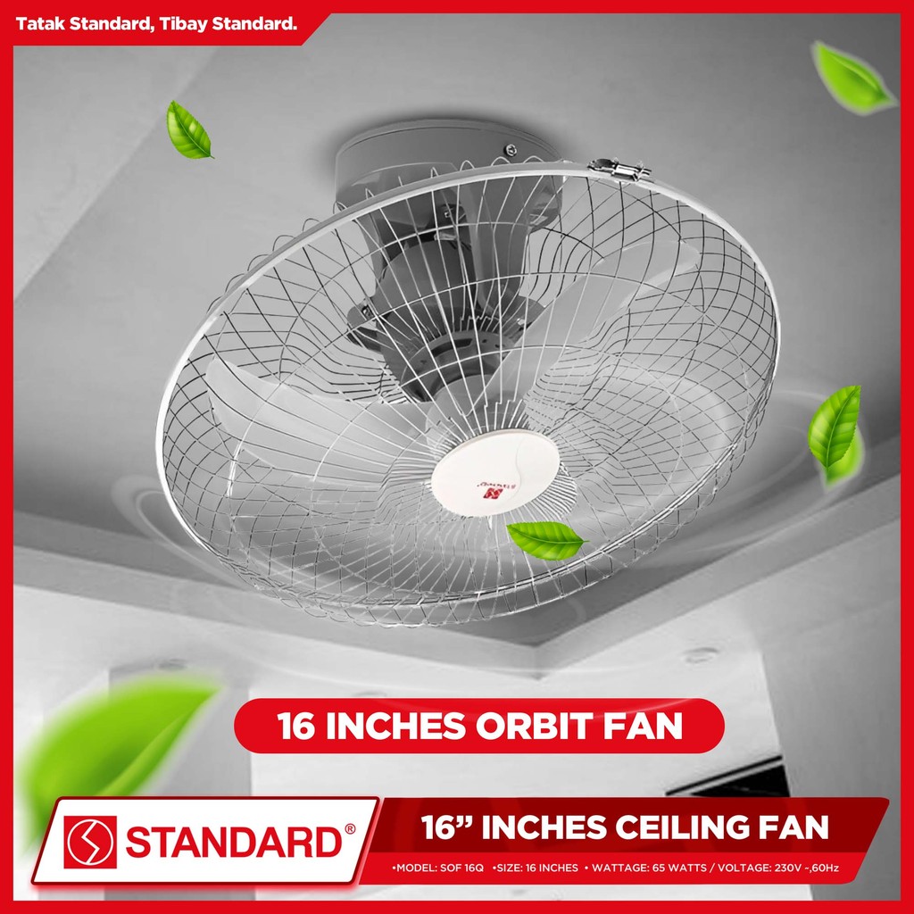 Standard Orbit Fan / Ceiling Fan 16" Plastic Banana Type Blade (4 Speed ...