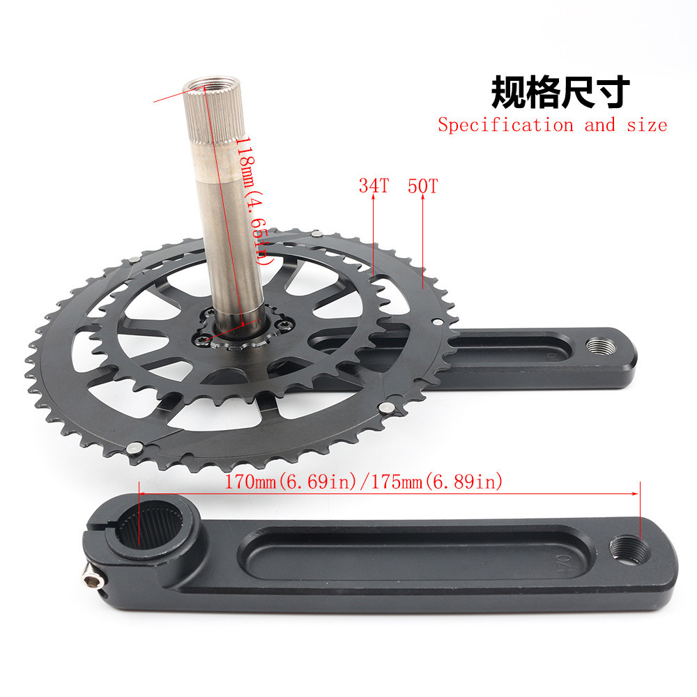 CRUZEBIKE Road Bike Tooth Plate Hollow Integrated Crankset Double ...