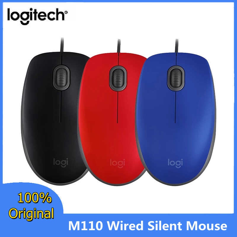 Logitech M110 Wired Mouse USB Silent Mice 1000dpi Para sa PC Laptop ...