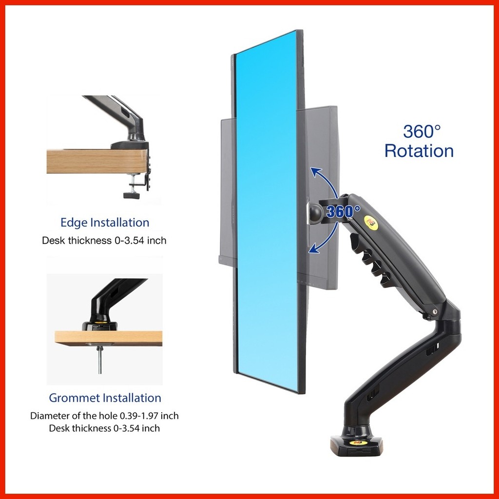 ♈ NB North Bayou Monitor Arm Mount Stand F80 | Non Vesa Adapter FP1 by ...