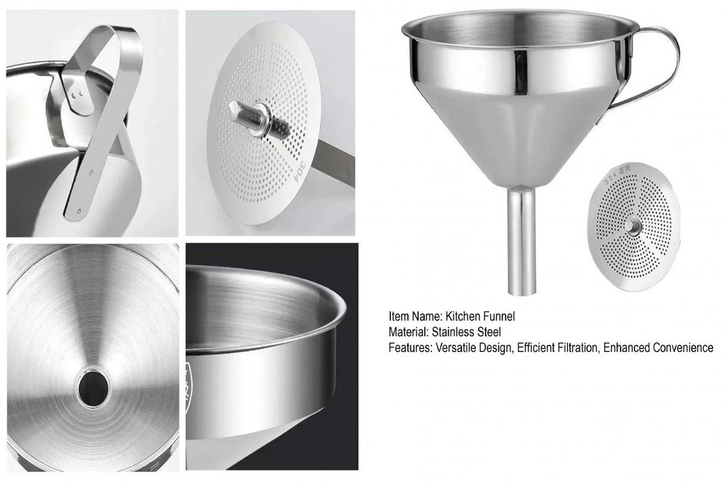 Liquid Transfer Funnel Powder Funnel Mini Stainless Steel Kitchen ...