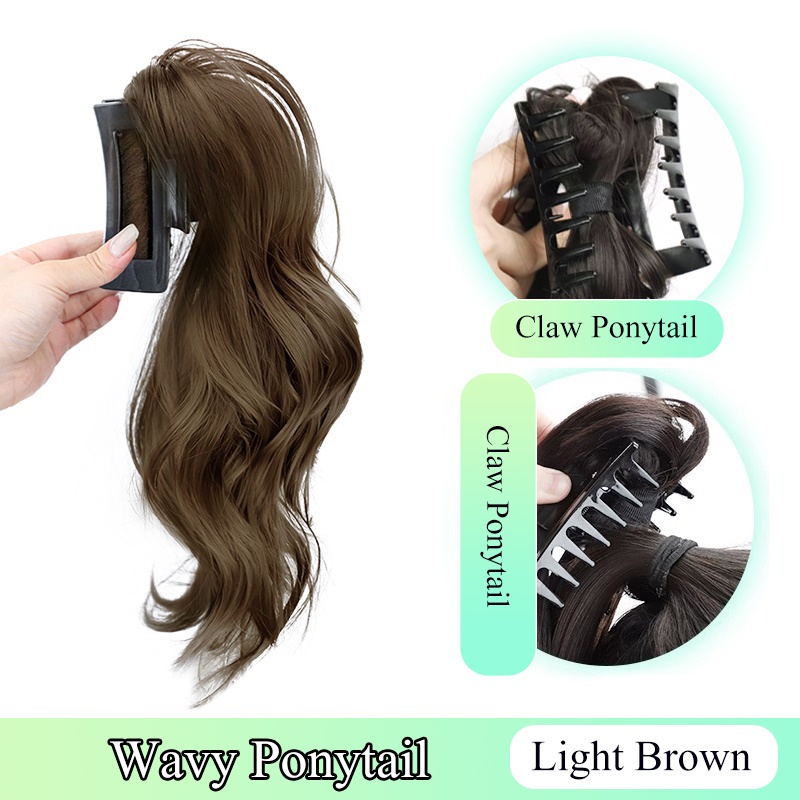 Clip-in Ponytail Extension Wig for Woman - Long Synthetic Hair Piece ...