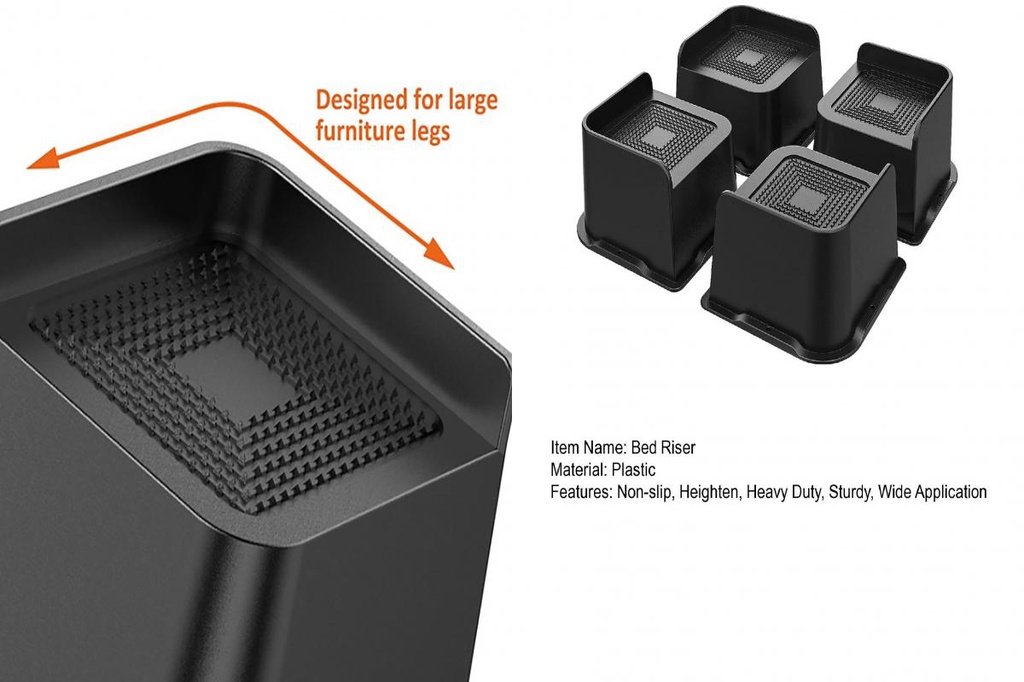 SIM| Cabinet Riser 5000lbs Heavy Duty Bed Risers 2/3/4 Inch Lift ...