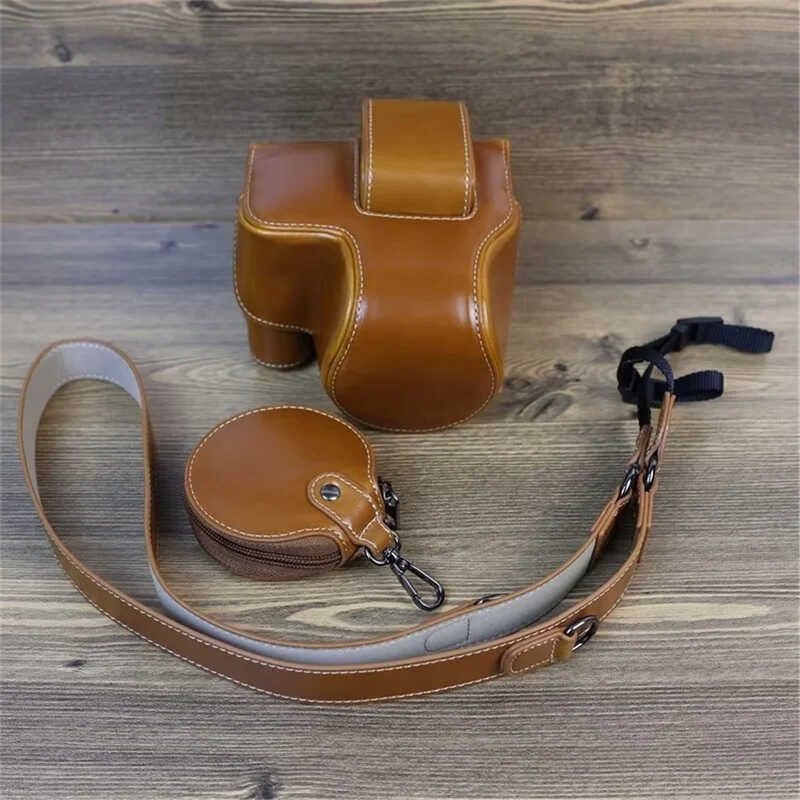 Bersyon PU Leather Camera Bag Bag Para sa Canon EOS R10 18-45mm Lens ...