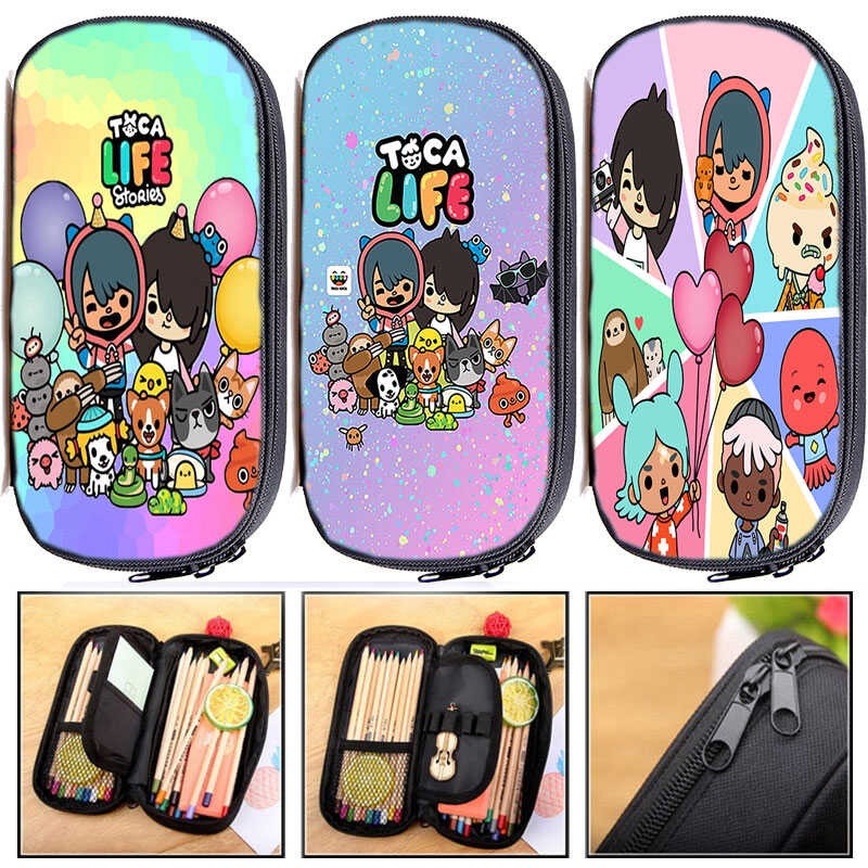 Toca Life World Game Pencil Case Cartoon Pen Bag Toca Boca Print Pencil ...