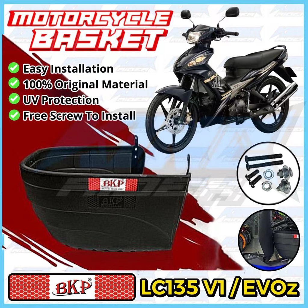 BKP LC135 V1 OLD Motorcycle Basket Plastic Quality Yamaha Demak EvoZ Bakul PVC Raga Motor ...