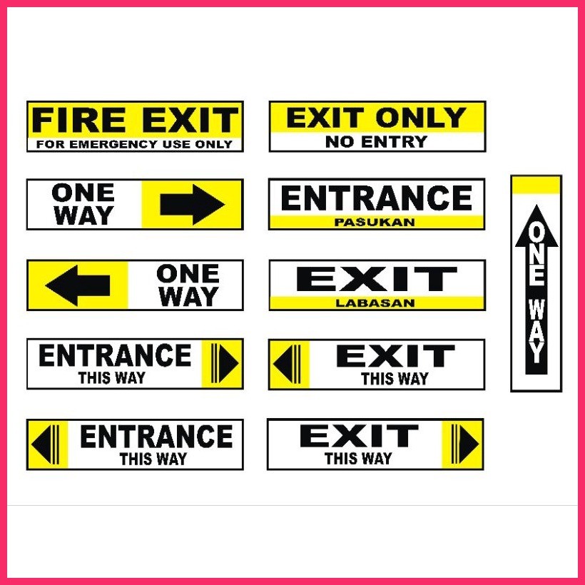 ☃ Signage for establishments Yellow signage Directional signage ...