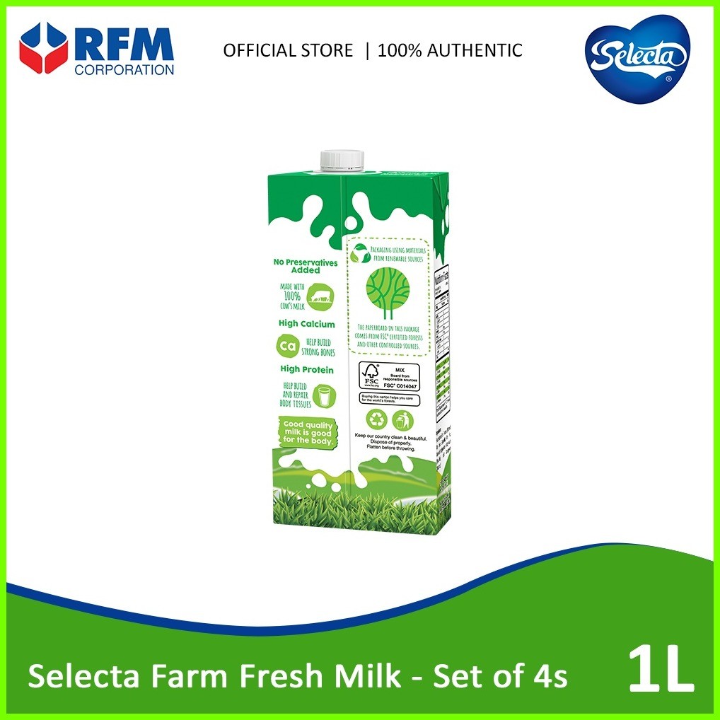 Selecta Farm Fresh Milk 1 Liter - set of 4s | Shopee Philippines