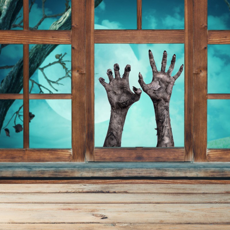 PVC window decorations / Halloween 3D ghost hand wallpaper / zombie ...